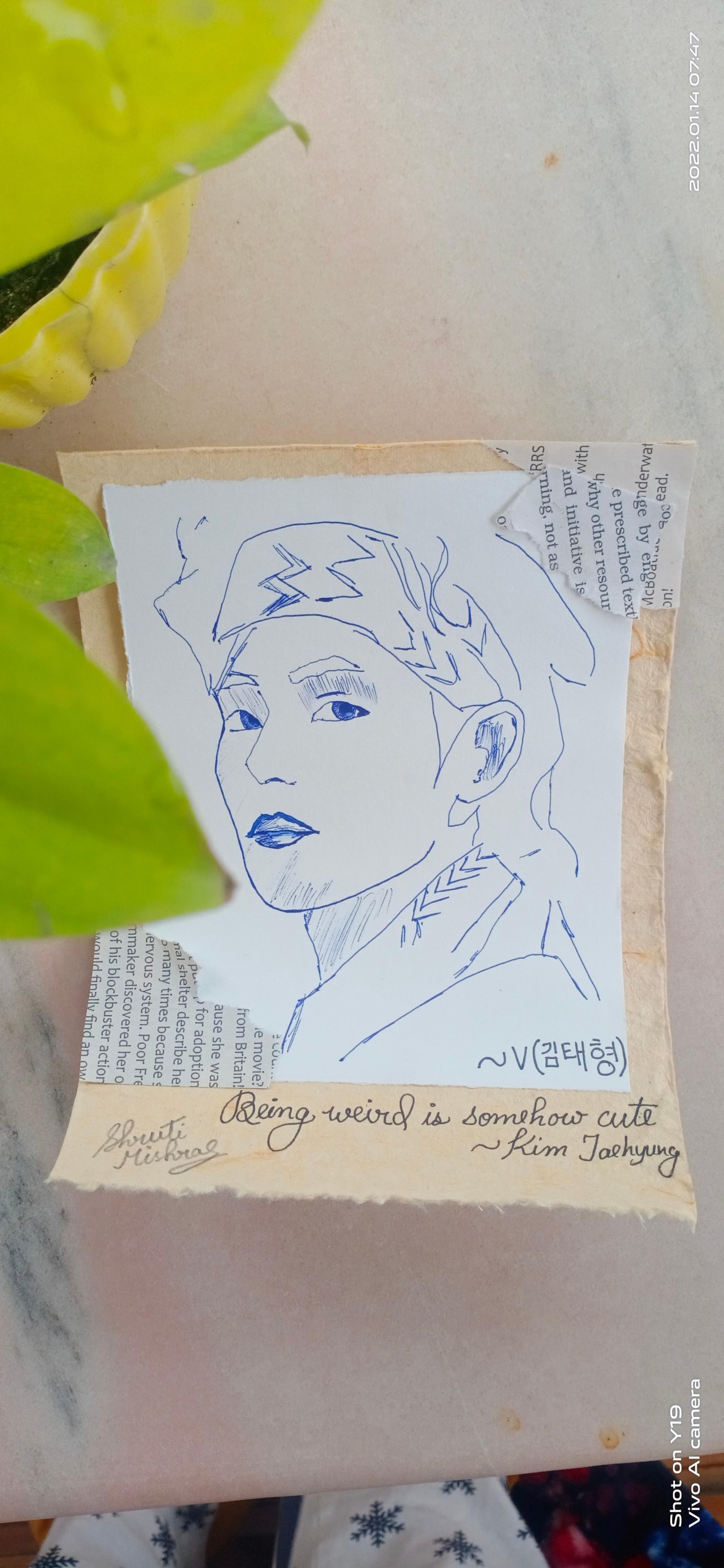 BTS Community Post - My new taehyung oppa drawing for my friends birthday