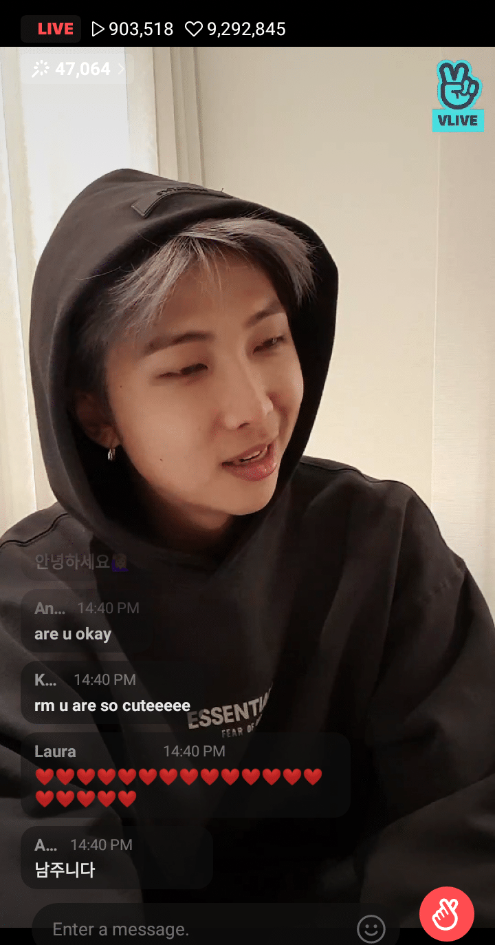 BTS Community Post - RM-nim on vlive 🐨Life is unfair, a lot of unluck. Happiness&joy are really ...