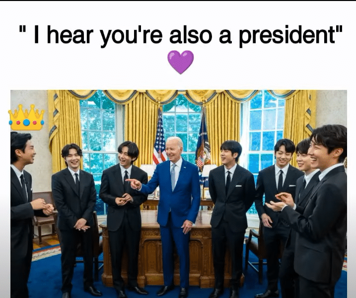 BTS Community Post - yes, Namjoon-ah is our president. Salute sir.
