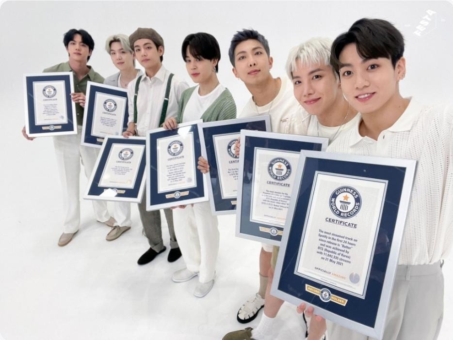 BTS Community Post - 【殿堂入りしたギネス記録23個とは？】 【レコード部門】 ①First K-pop act to ...