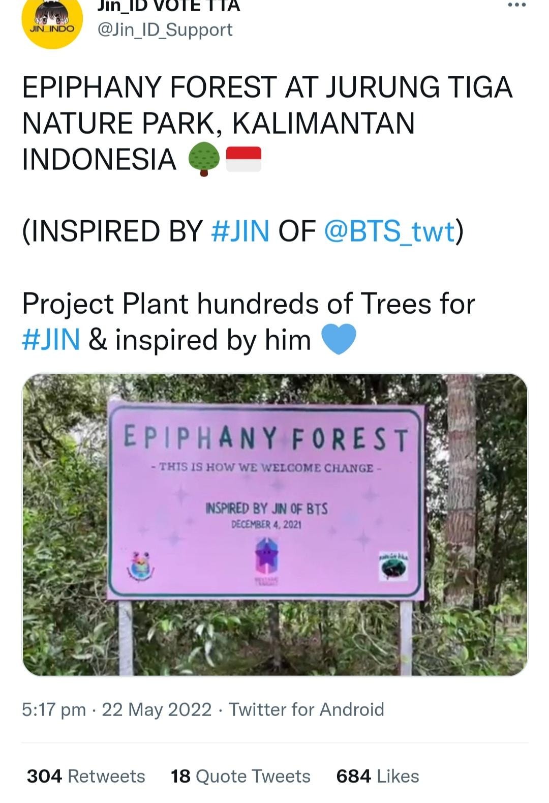 BTS Community Post - EPIPHANY FOREST IN INDONESIA INSPIRED BY BTS JIN💫💜ARMY PLEASE MAKE IT REACH ...