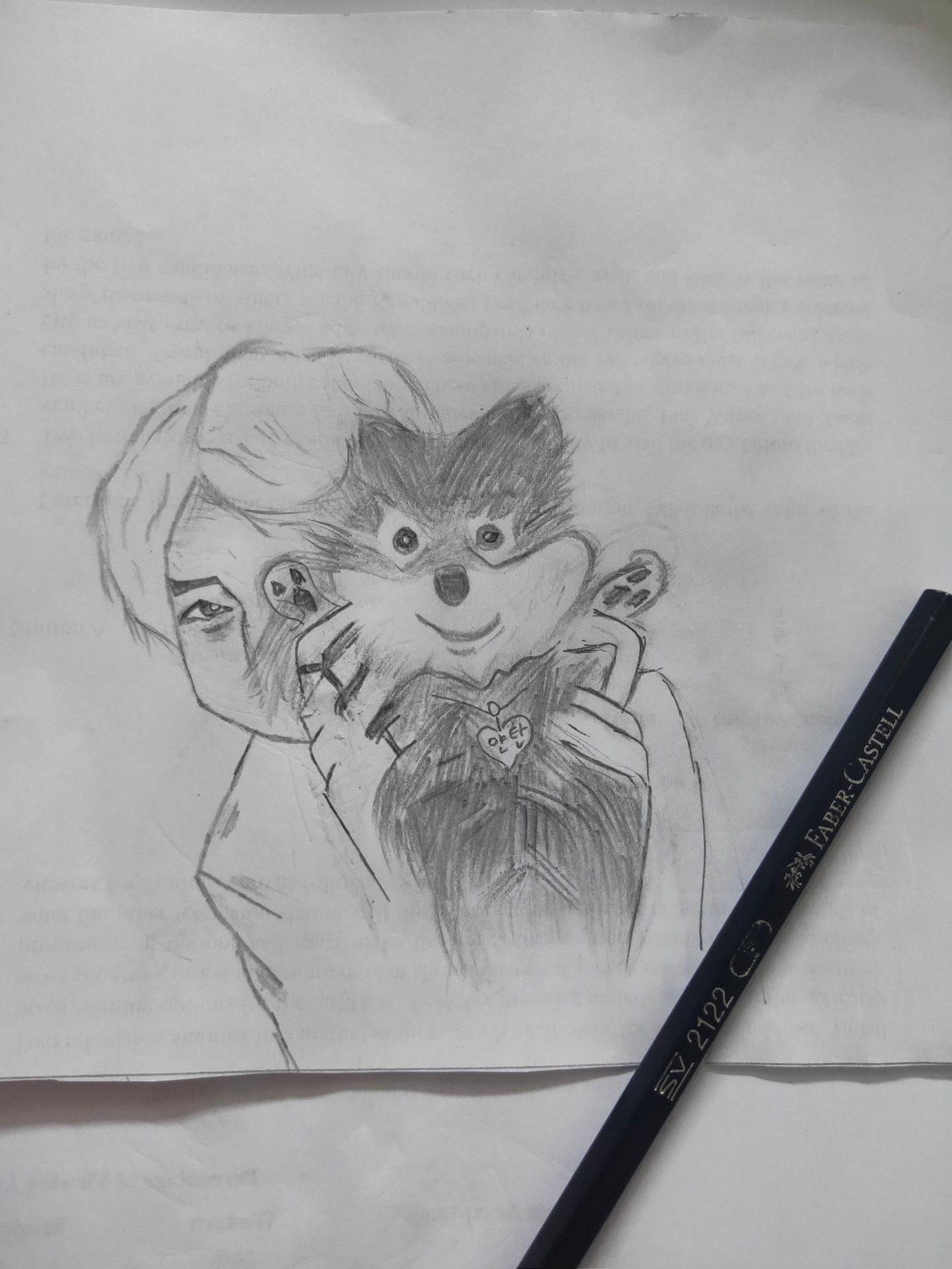 BTS Community Post - I always draw on a little paper every day and then ...