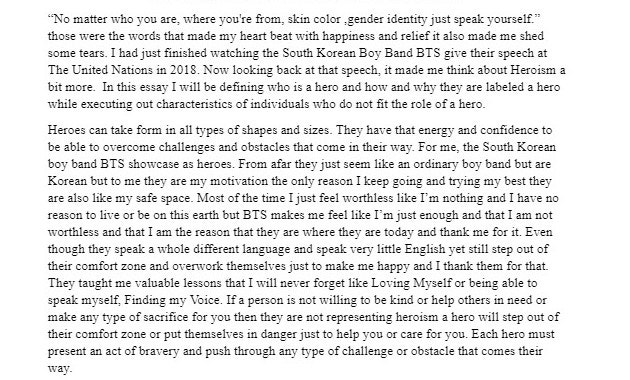 BTS Community Post - I'm so happy i got full points for my essay!!!