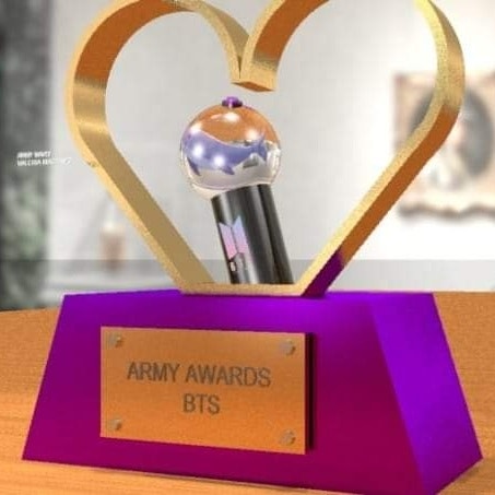 BTS Community Post - "This trophy represents the union of Army with BTS ...