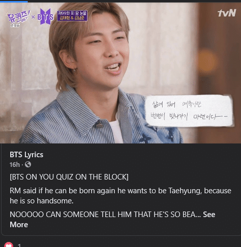 BTS Community Post - but the world needs namjoon whether it's in this life or in next life. so ...