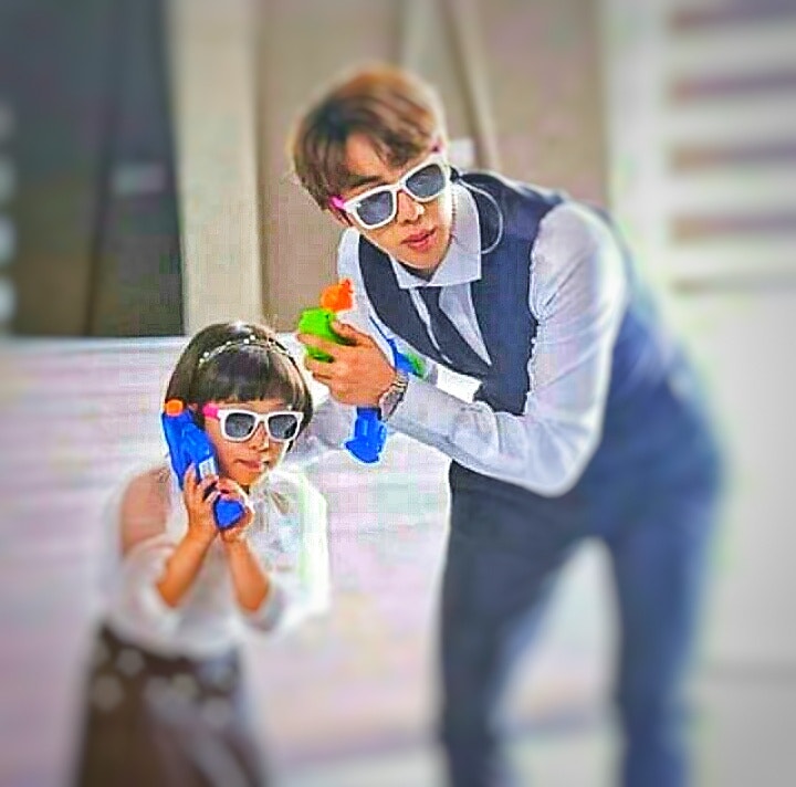 BTS Community Post - Just Jin hyung having fun with little Jinnie 😄💜 # ...