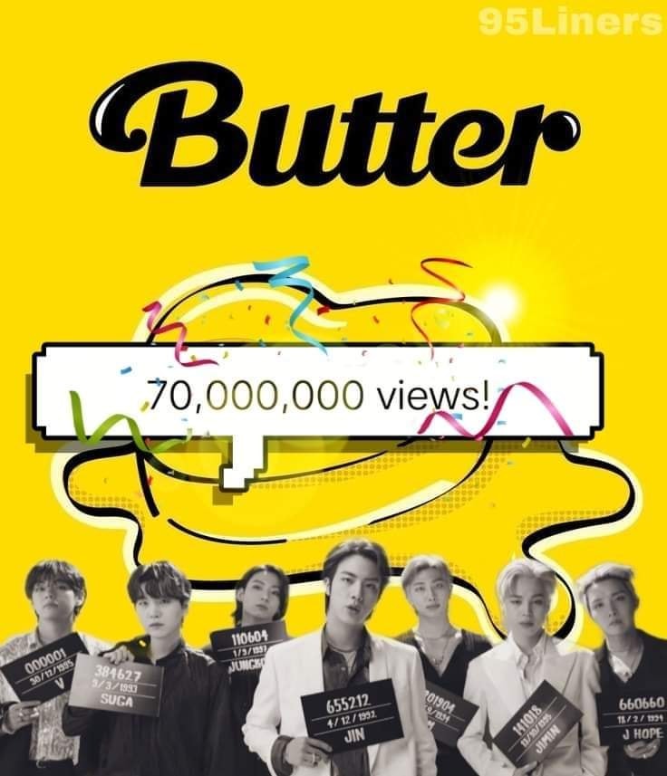BTS Community Post - BTS's "Butter" Official MV becomes the fastest MV ...