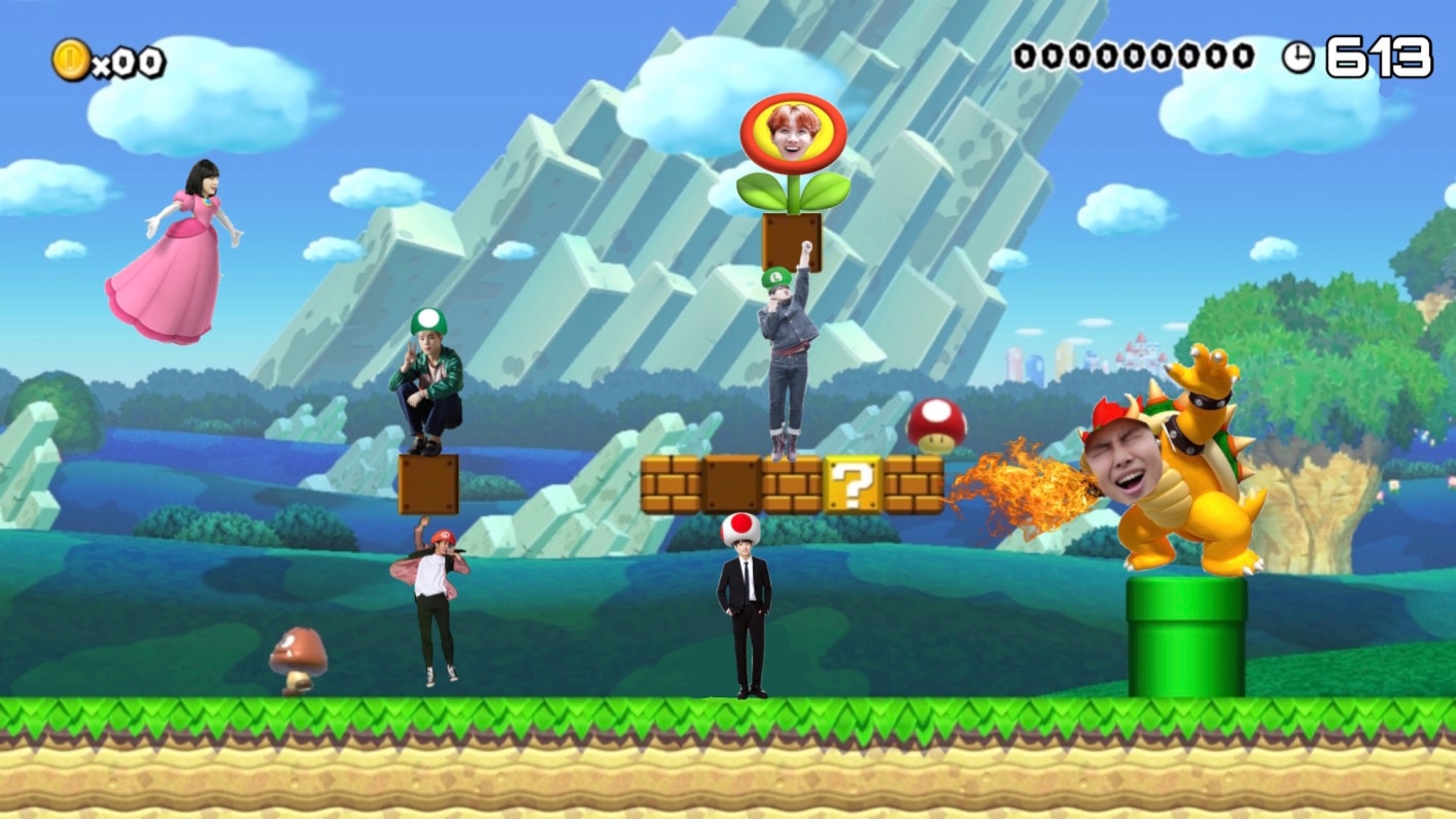 BTS Community Post - SUPER 방탄소년단！！！ MARIO 좋아해요？🍄 夜中のテンションで作ってしまった… #to_jin