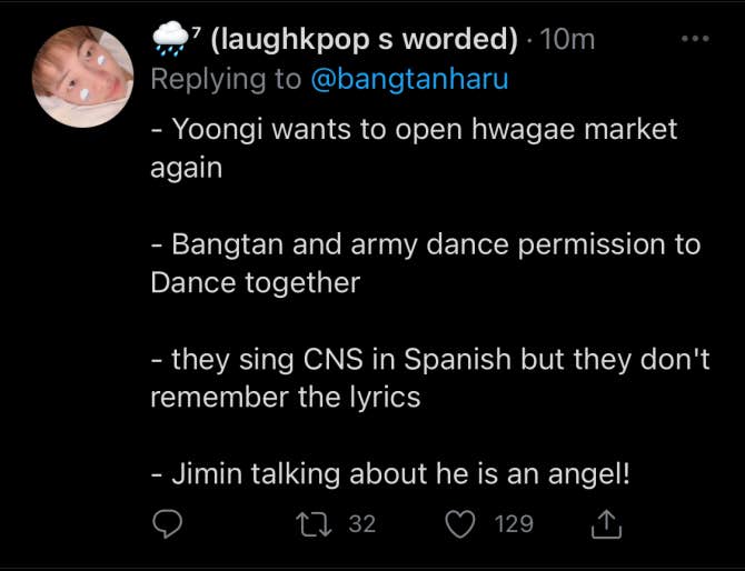 BTS Community Posts - - jimin vlive mañana - tae selca pronto - yoongi ...