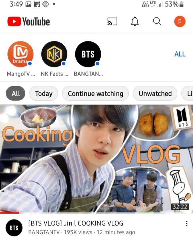 BTS Community Posts - jin cooking vlog 😋💜