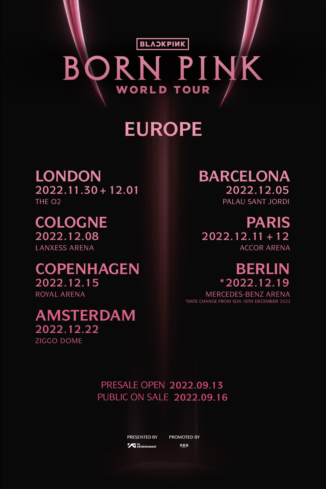 Weverse BLACKPINK Image - BLACKPINK WORLD TOUR [BORN PINK] EUROPE POSTER