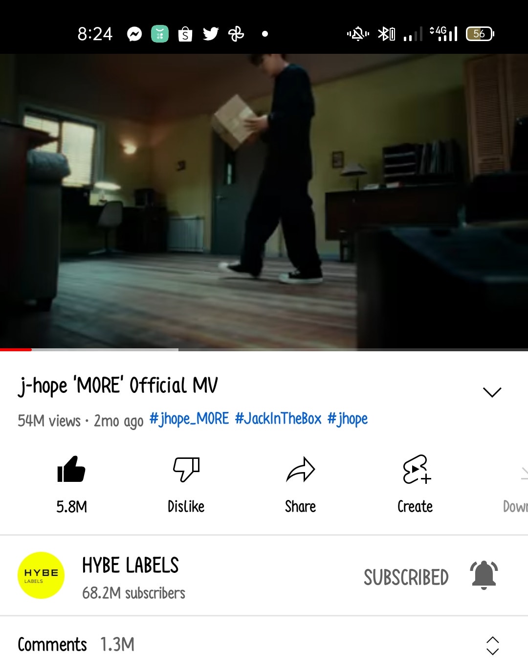 BTS 커뮤니티 포스트 - we Want 'MORE' 😅🥰 still in love with this song #jhope #more