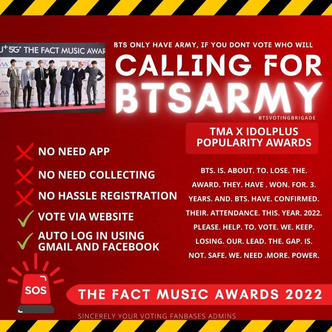 BTS Community Posts - [📢 MASS POSTING! ] Calling all ARMY, we need you to vote for BTS on The ...