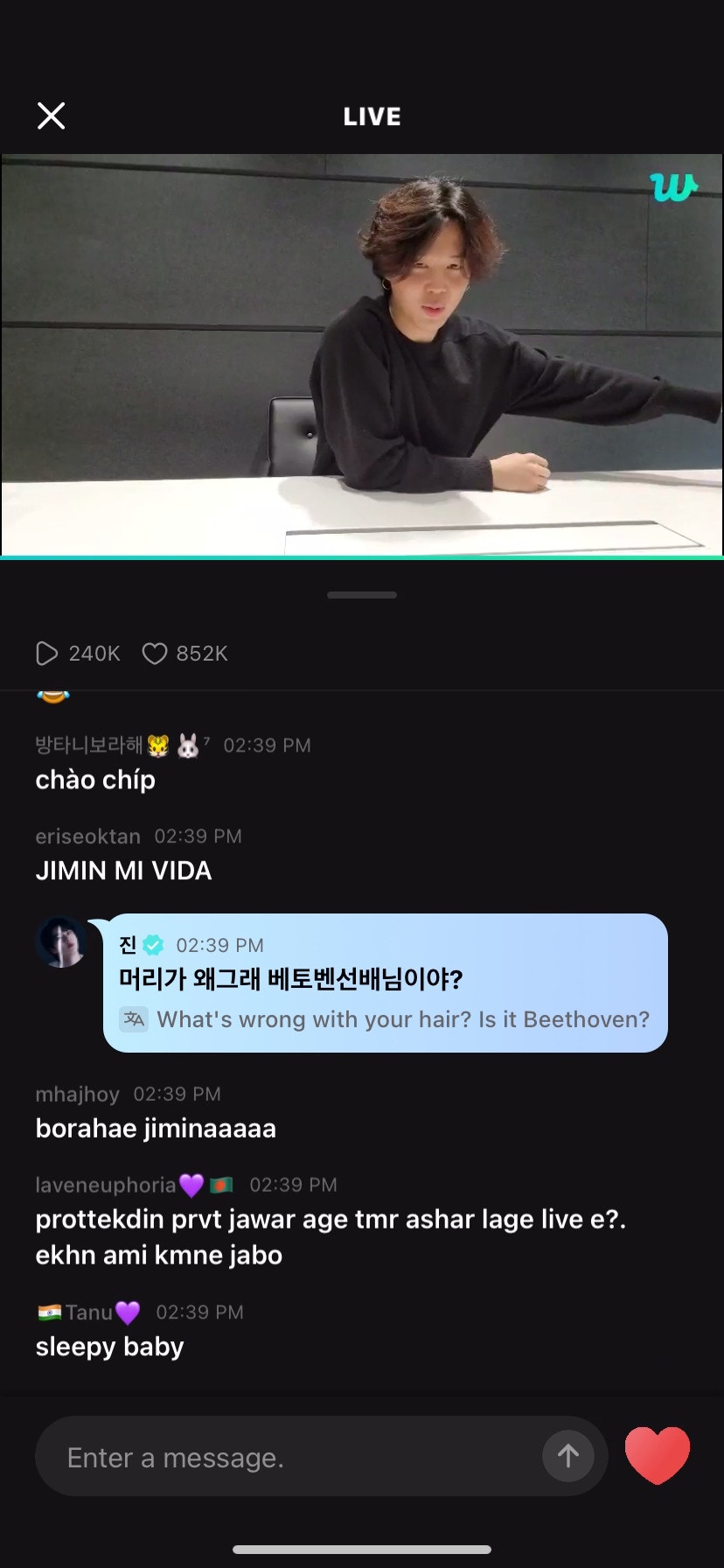 BTS Community Post - see jin oppa was commented here 🤗💜