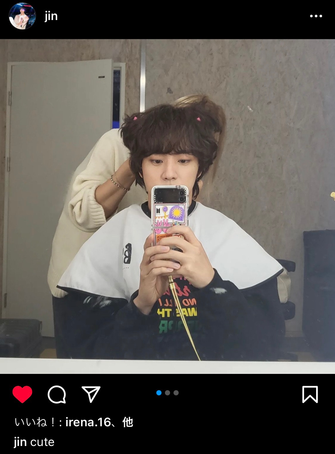 Bts Community Posts ジンくん〜🐹 うん、そうだよ! Cuteって言葉しか 思い浮かばなかったよ♡