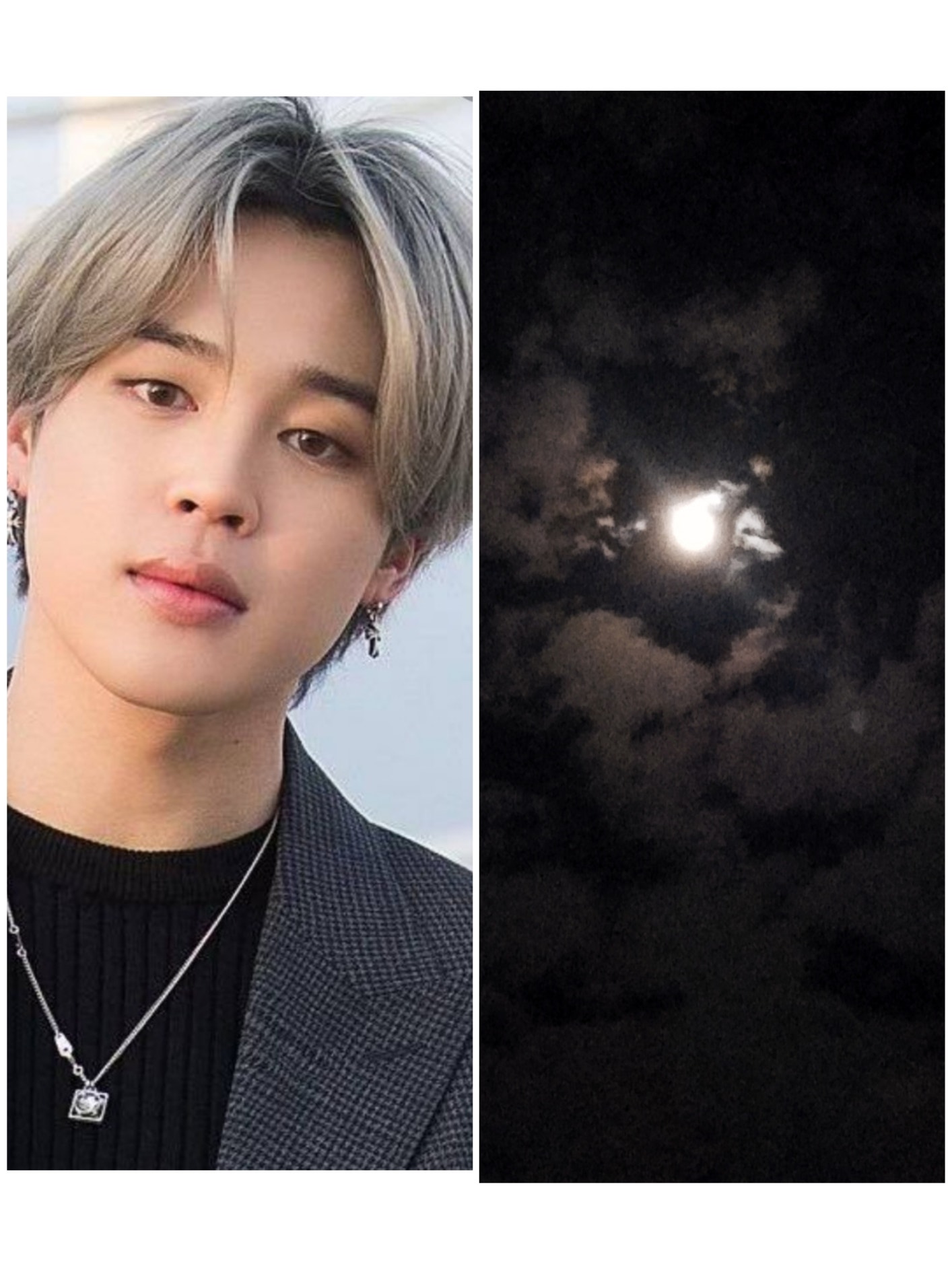 BTS Community Post - When I saw the moon, I remembered Jimin. This moon looks like Jimin. 🥰🥰🥰 I ...