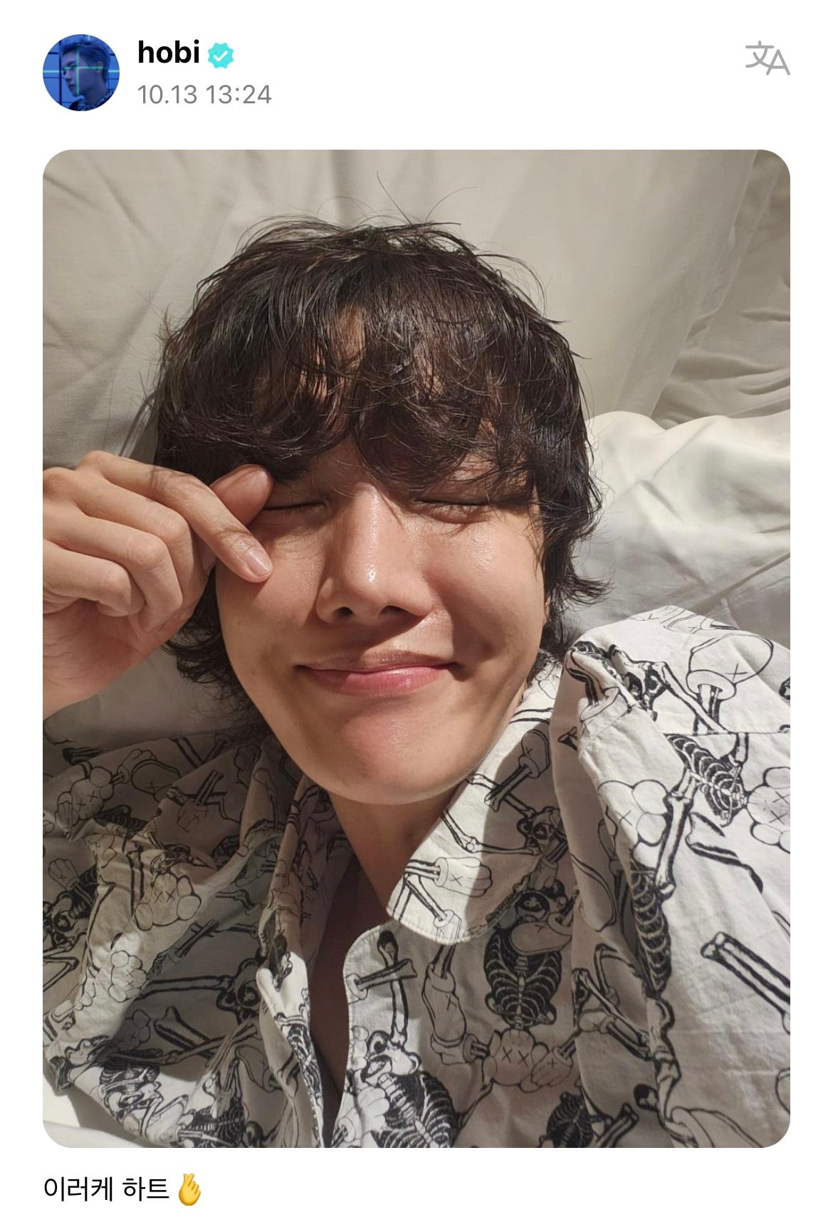 BTS 커뮤니티 포스트 - hobi 🌟 🐿:heart like this🫰