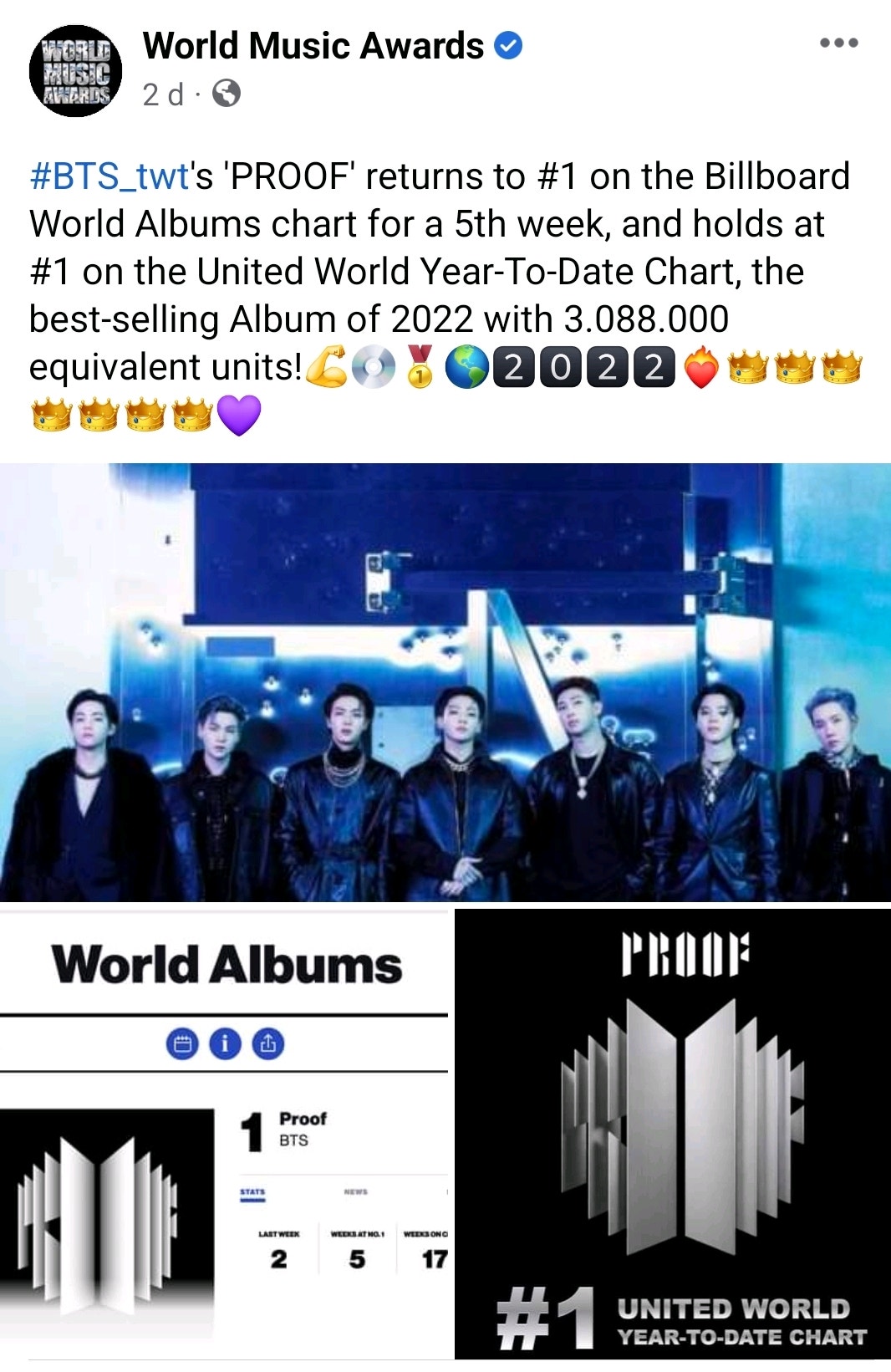 BTS 커뮤니티 포스트 - Congratulations Bangtan!!! Borahae!!! 💜💜💜