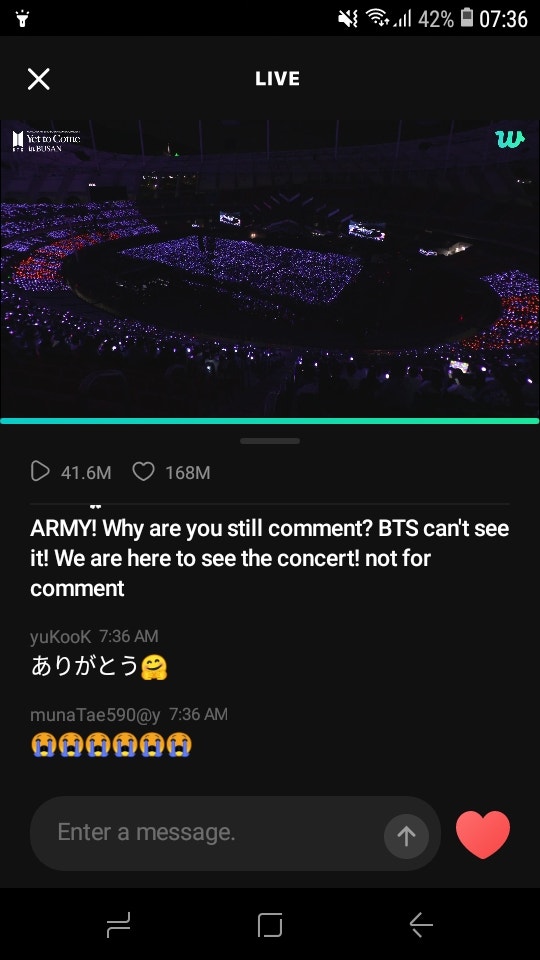 BTS Community Posts - First, I would like to congratulate bts.!! For doing this great show in ...