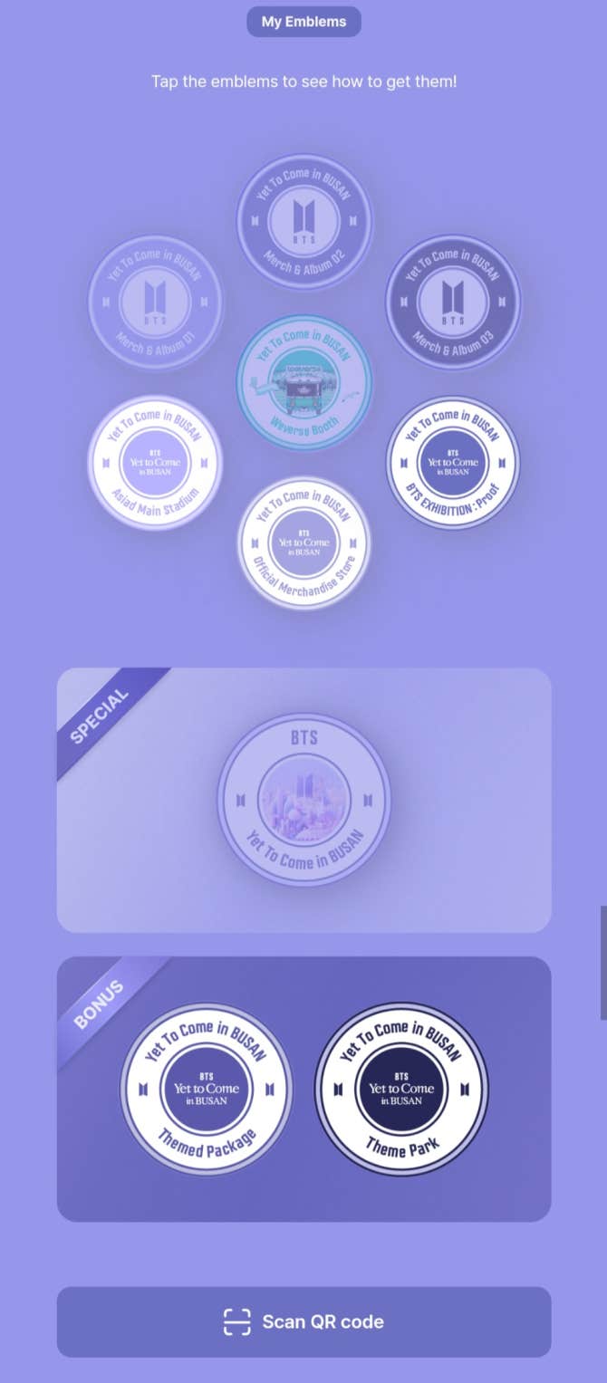 BTS Community Post - collected 5 emblems without physically attending ...