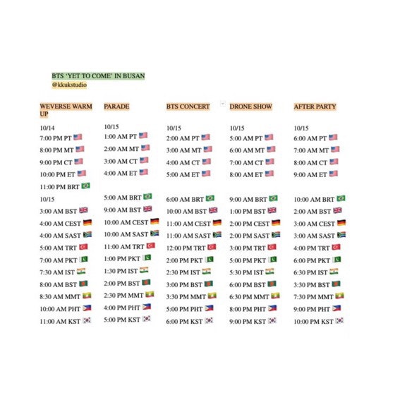 BTS Community Posts - 🚨💜BTS’s Busan Concert time zones for the FREE ...