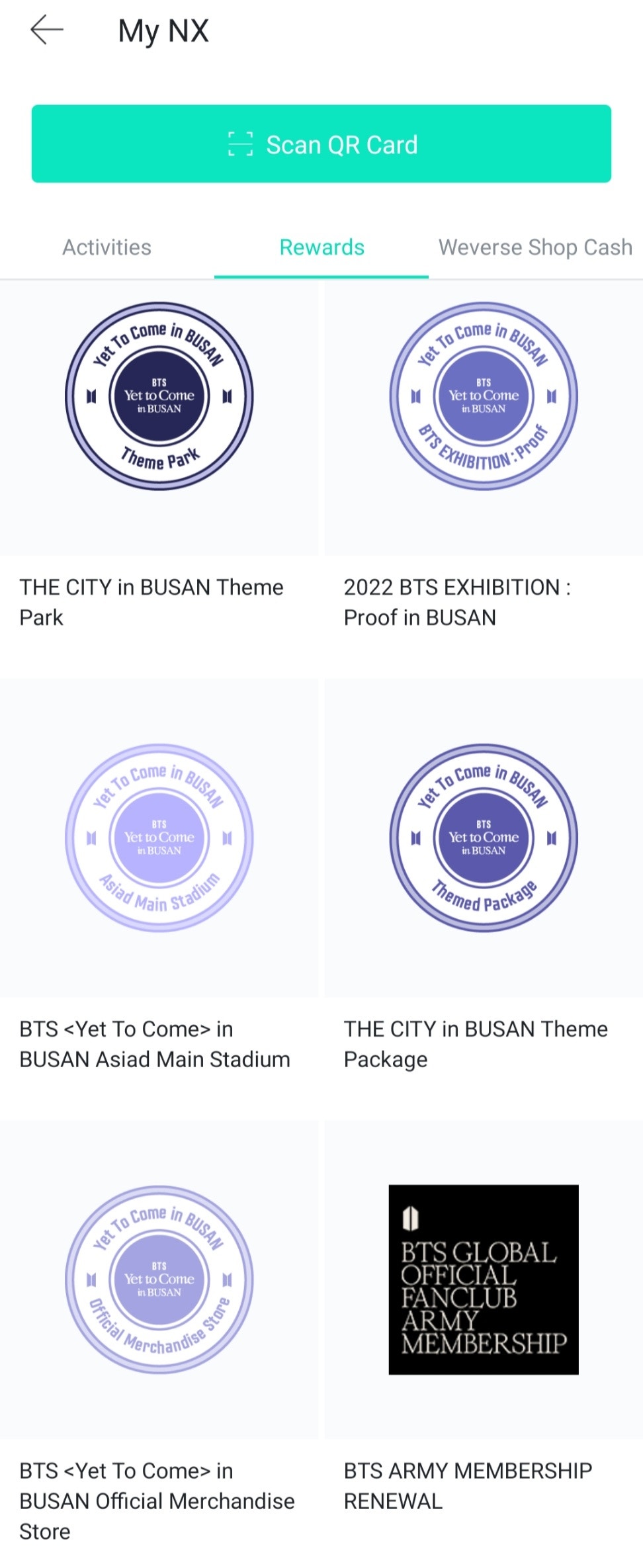 BTS Community Post - collected 5 emblems without physically attending BTS "Yet to Come" concert ...