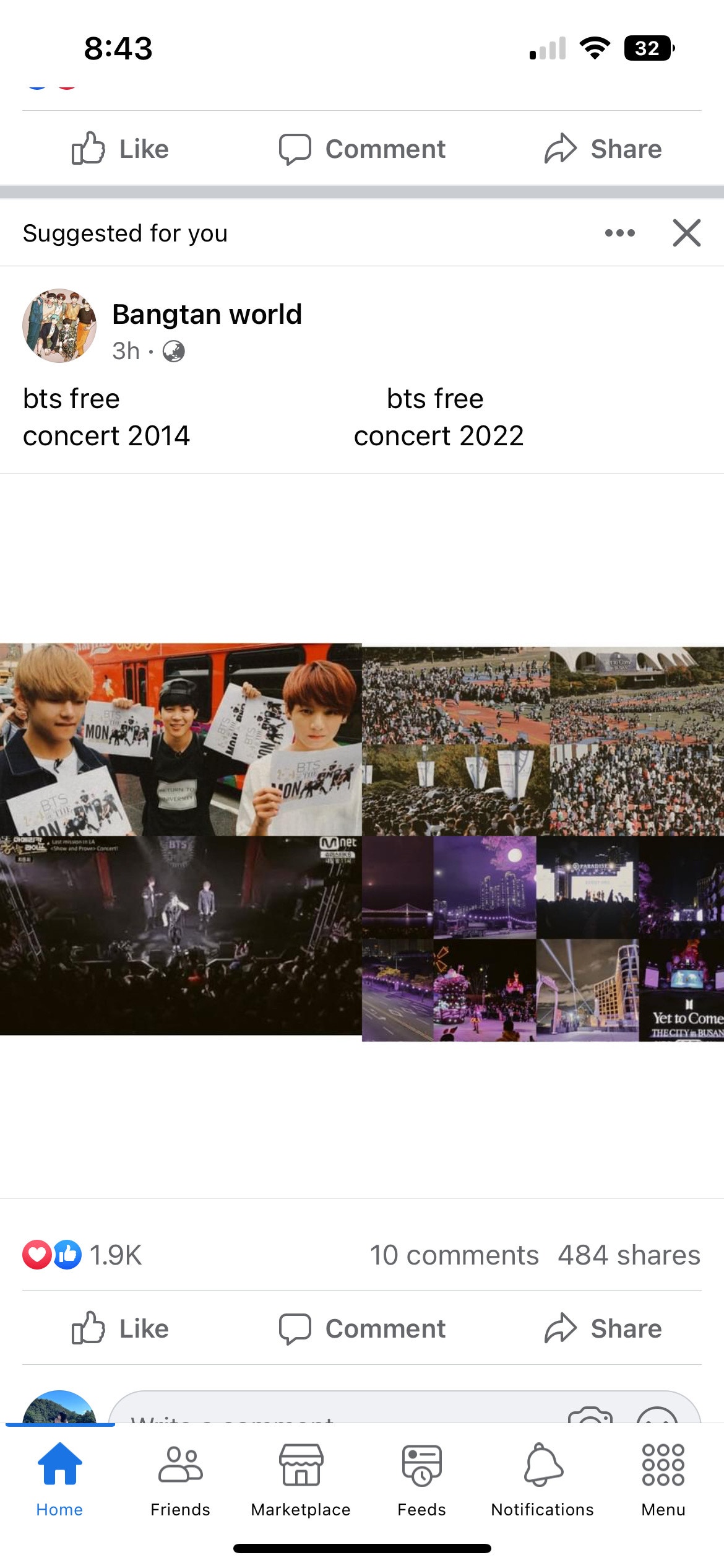 BTS Community Post - i havent seen the concert because i was travelling home 12NN-7PM and i saw ...