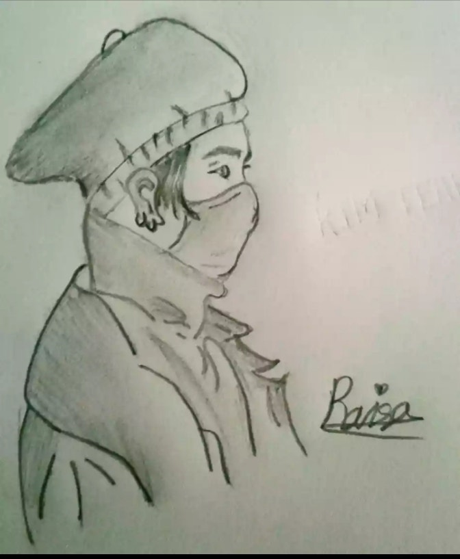 BTS Community Post - My drawing 😅 i tried to draw taehyung but it's ...