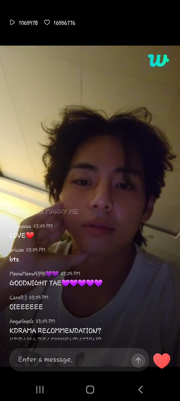 BTS Community Posts - good night v,thanks to your On Live.💜💜