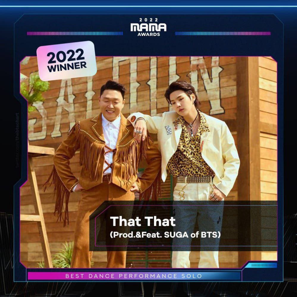 BTS Community Post - 🏆Congratulations to SUGA of BTS for winning ‘BEST DANCE PERFORMANCE SOLO ...