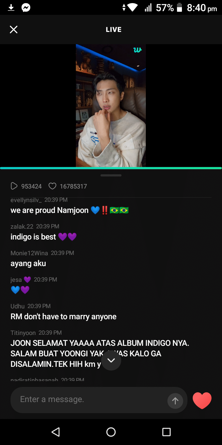 BTS Community Post - namjoon live🟧pogi for today