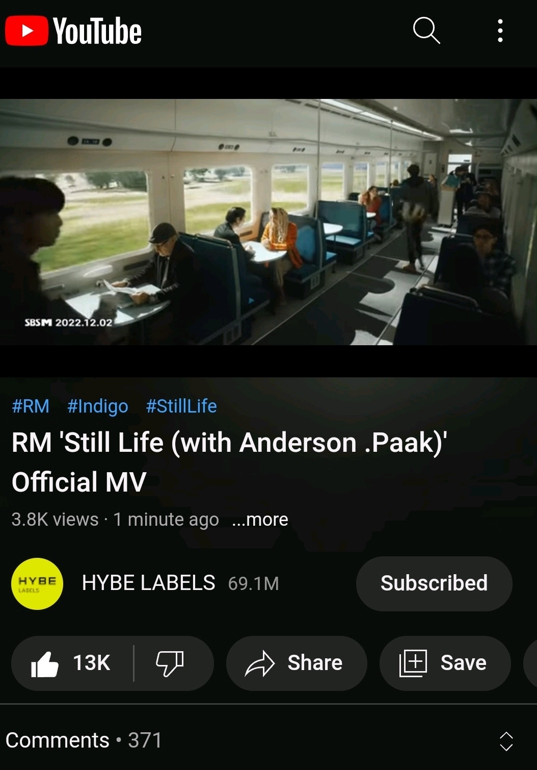 BTS Community Post - OMGggggg 'Still Life' RM😍😍😍😍💜💜🎶 Your so Amazing🎶🎶🎶this song and MV so ...