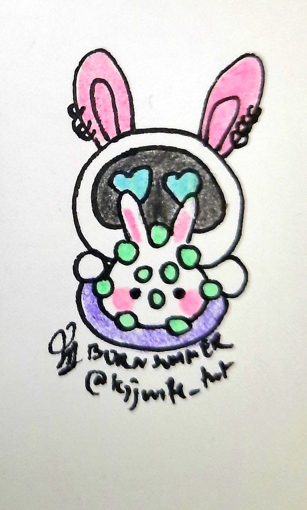 BTS Community Post - My submission! 💜💚💙 Day 8 💜💚💙 8 Dec 2022 Wootteo feat. #Jungkook Cute bunny ...