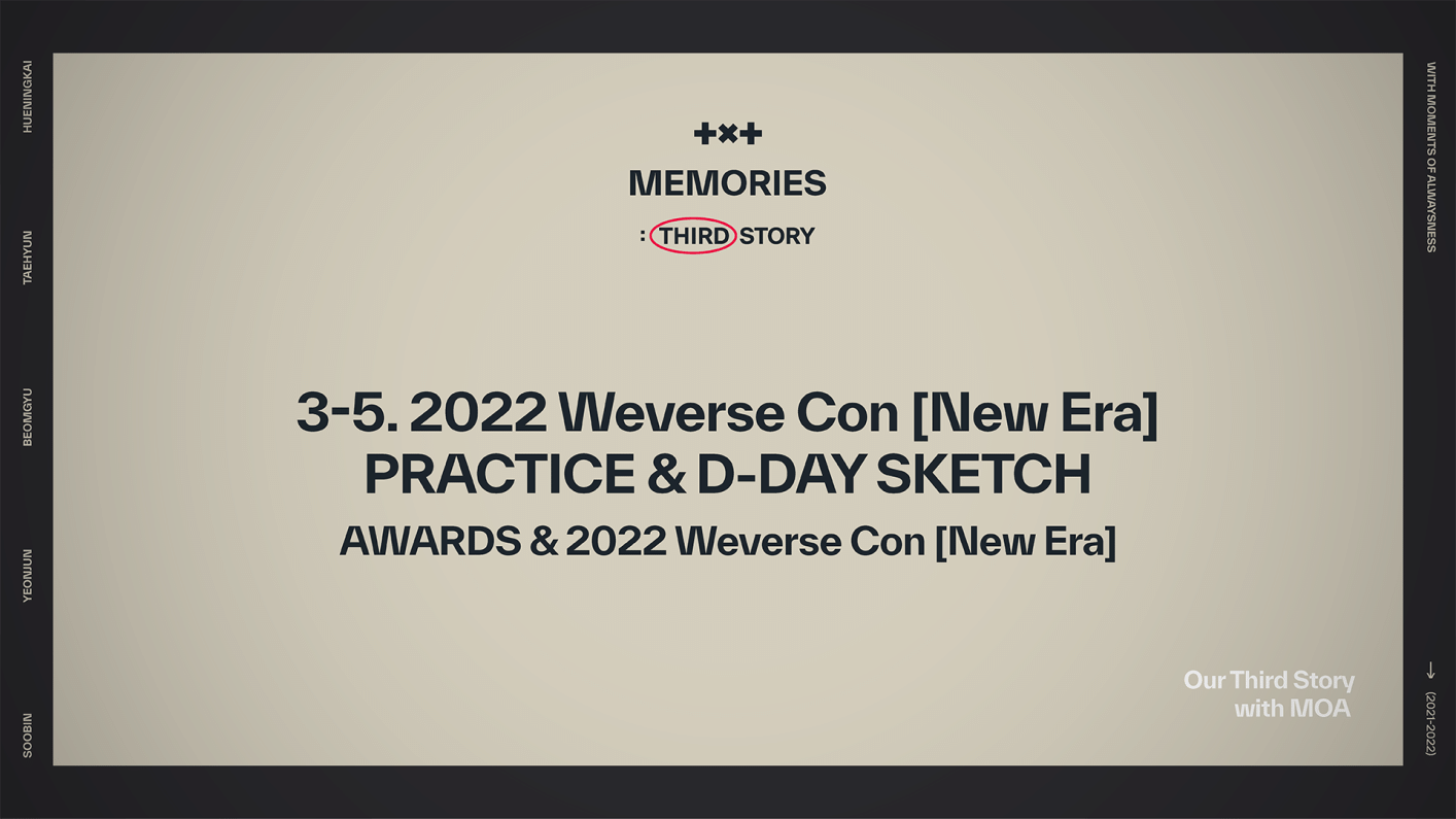 Weverse TOMORROW X TOGETHER Media - 3-5. 2022 Weverse Con [New Era] PRACTICE & D-DAY SKETCH