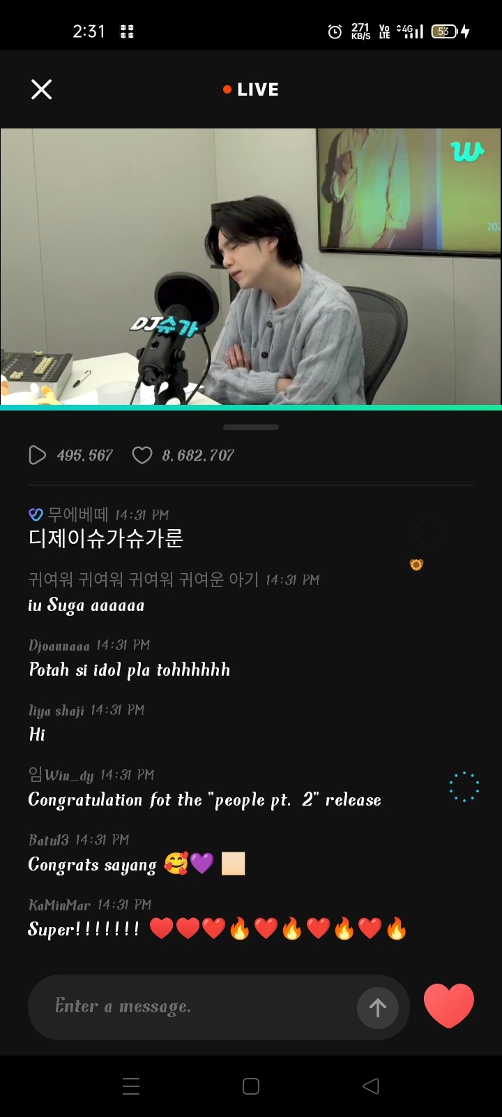 BTS Community Posts - hurry yoongi on live 🙈😁😁