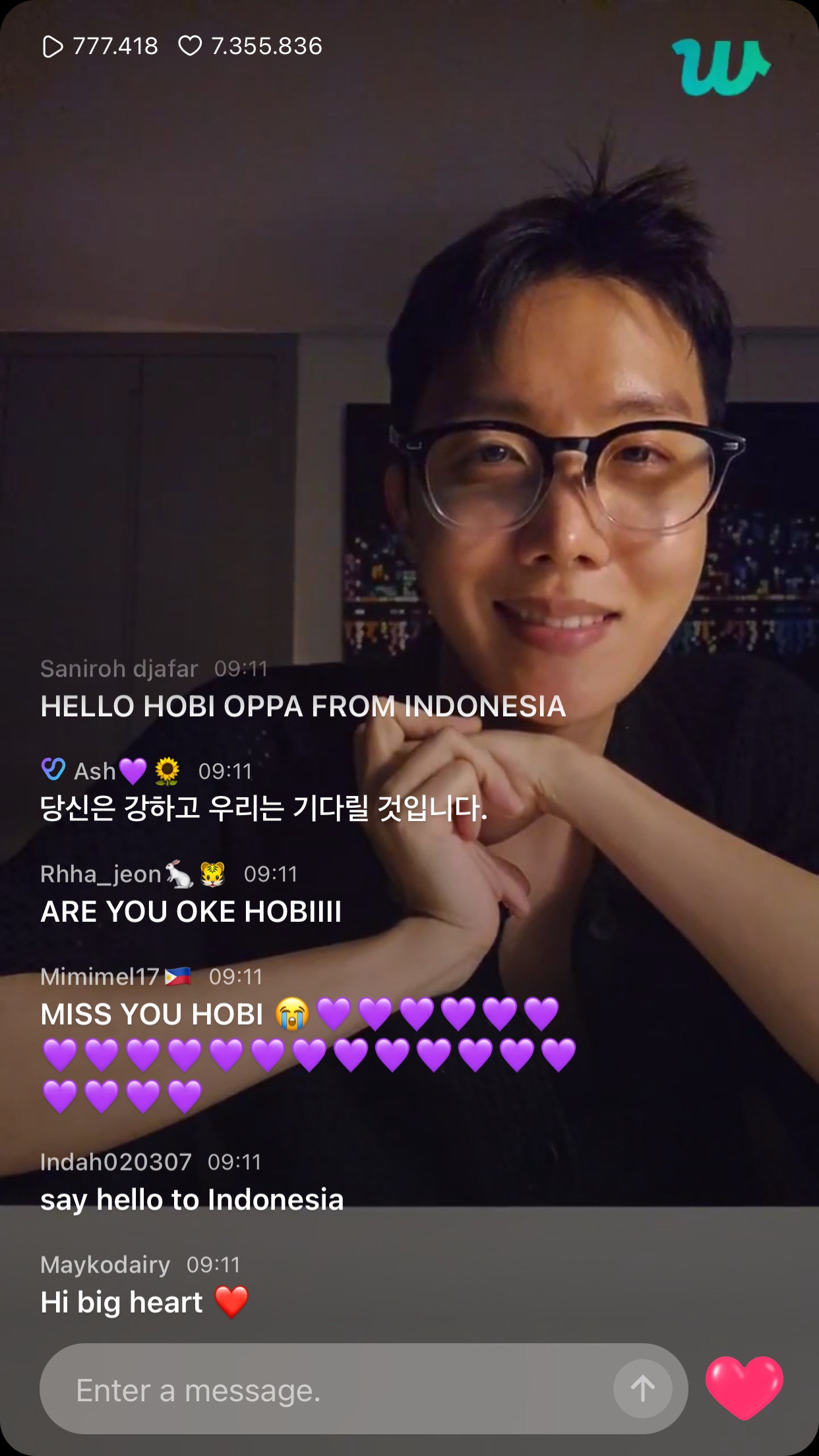 BTS 커뮤니티 포스트 - HOBI ESTA EN LIVE , NO SE PIERDA