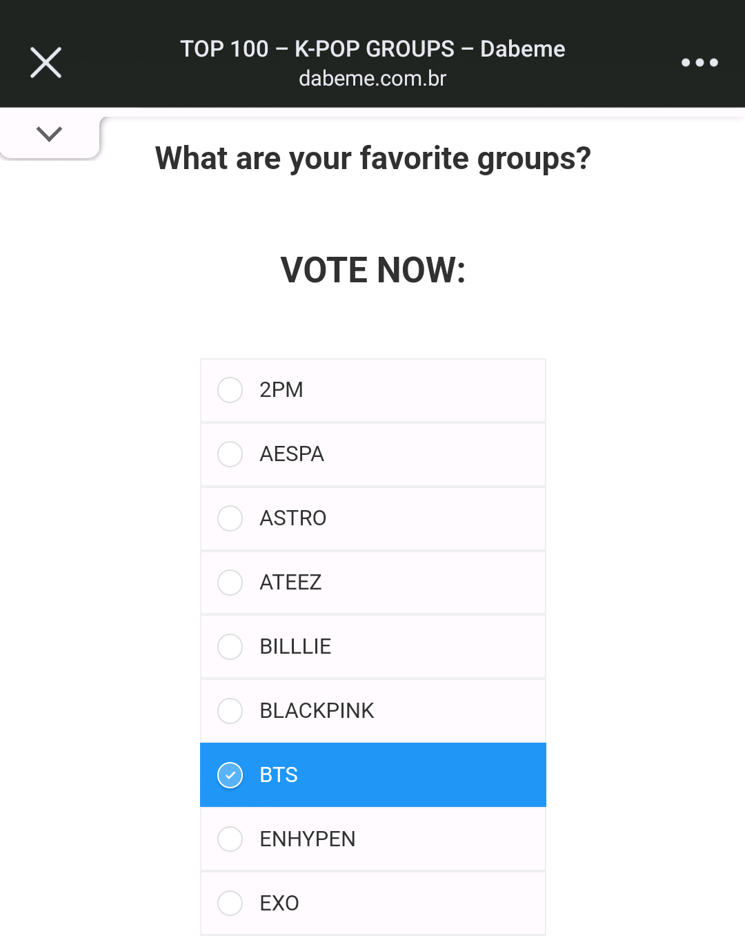 BTS Community Posts - ‼️VOTE FOR BTS at TOP 100 KPOP GROUPS‼️ Voting is ...