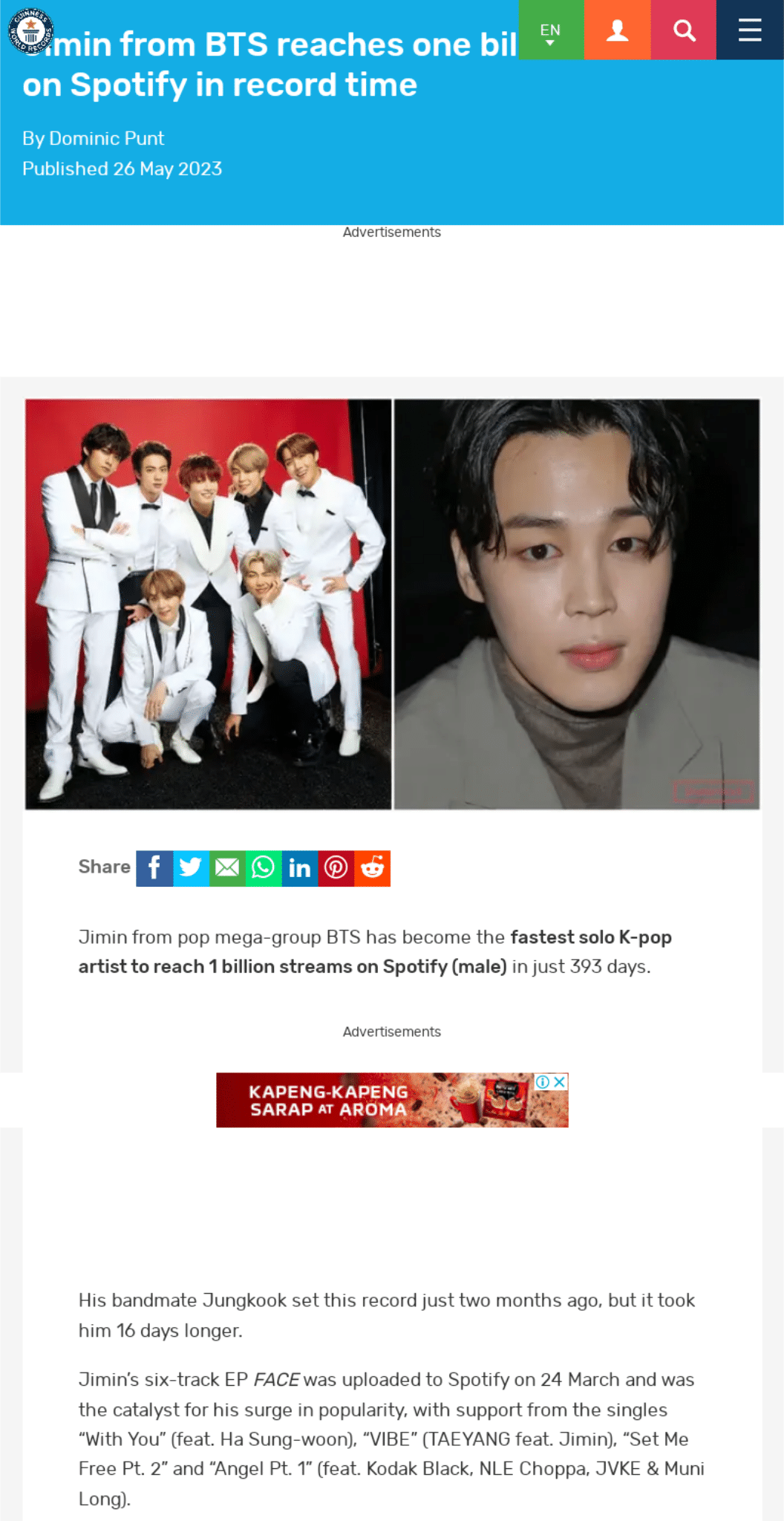 BTS Community Posts - Congratulations Jimin 🎉👏 so proud of you 📎guinnessworldrecords.com/news ...