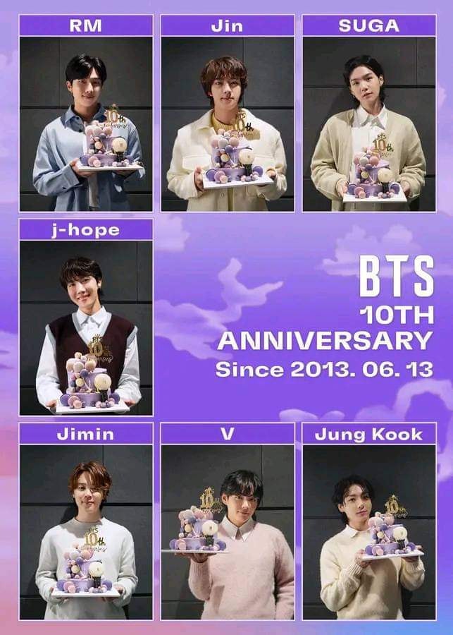 BTS Community Post - Mis amores bellos feliz 10 aniversario, que PapaDios los siga bendiciendo 💜 ...