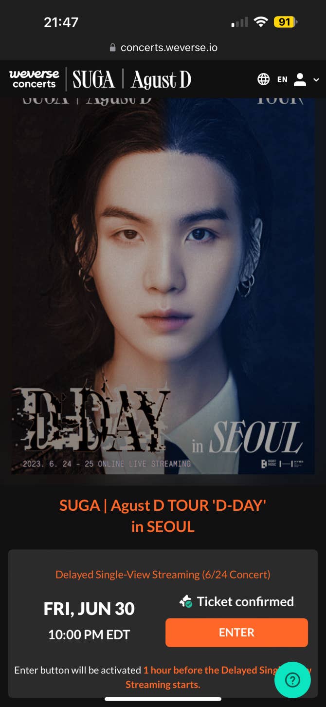 BTS Community Posts - I totally forgot about the re-play for #SUGA_AgustD_TOUR_in_Seoul live ...