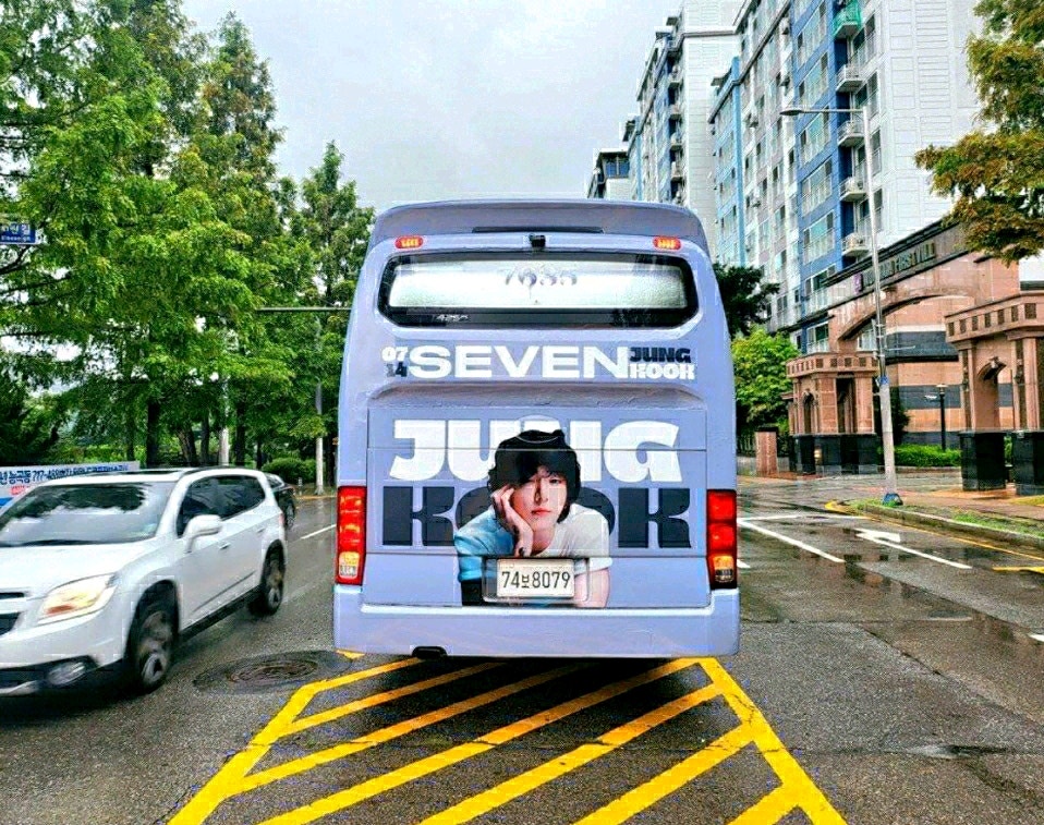 BTS Community Post - Jungkook's 'Seven' bus to promote his solo debut ...