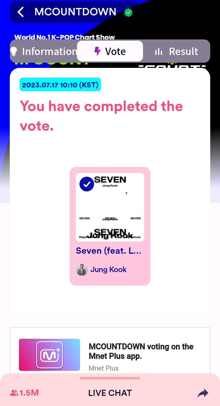 BTS 커뮤니티 포스트 - vote 'seven' now