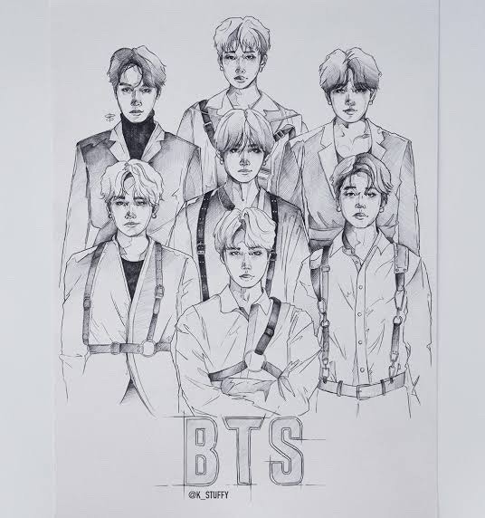 BTS Community Posts - army gusses all member drawing 🥰💜💜