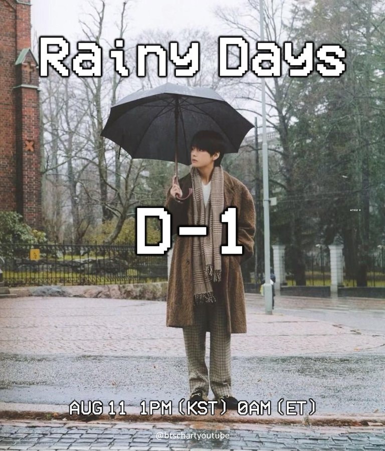 BTS Community Post - #V "Rainy Days" D-1 Release on Friday, August 11th 1PM (KST) | 0AM (ET) # ...