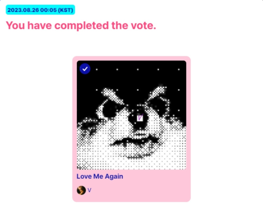 BTS Community Post - "Love me again" by V is nominated for Mcountdown Pre-Voting Cast your vote ...