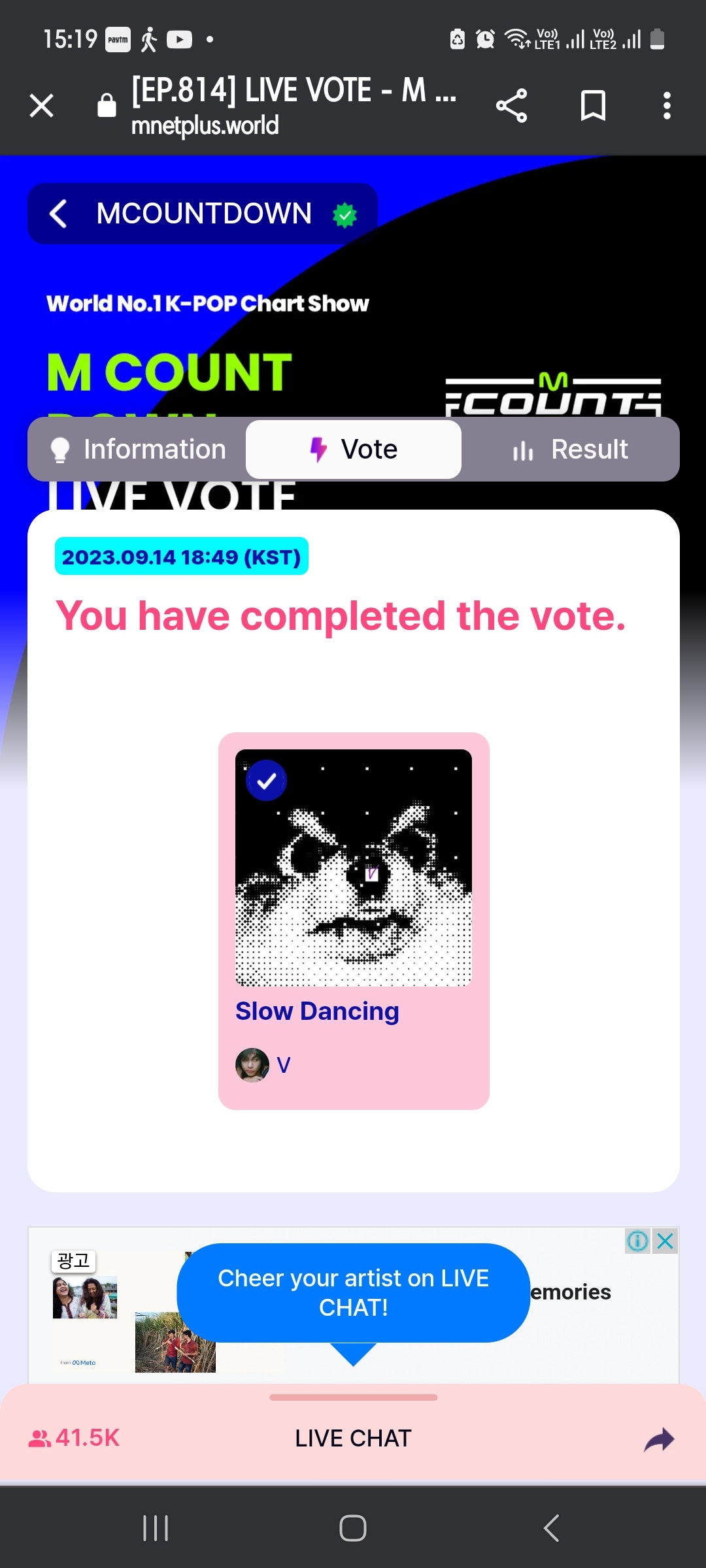 BTS Community Posts - done with the voting ...lets goo taehyungiii