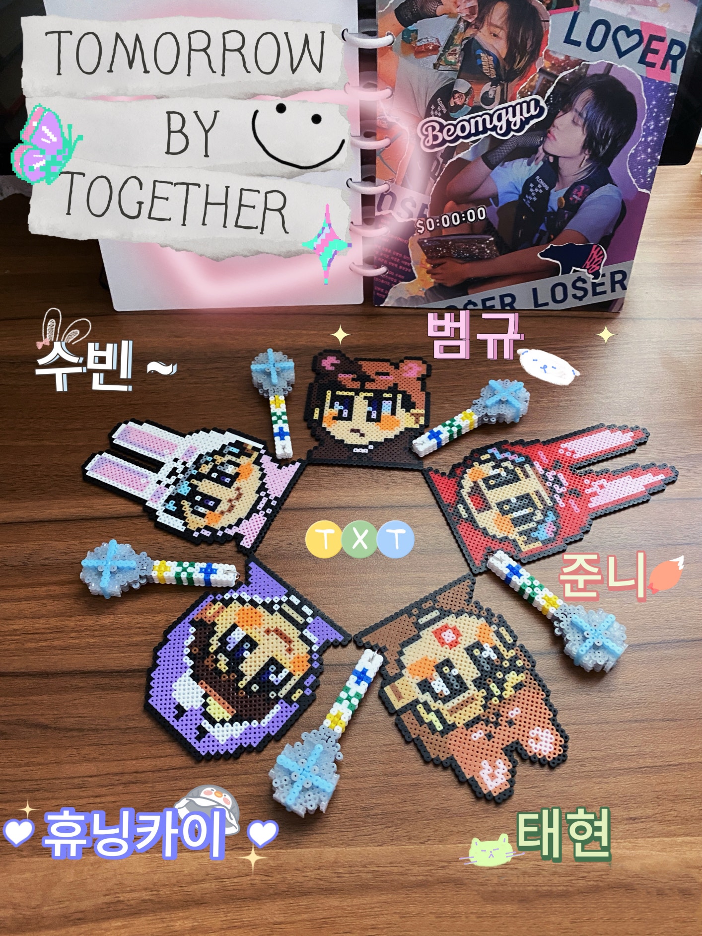TOMORROW X TOGETHER Community Posts - 等待新专辑的时间就用拼豆来填满 ️ 期待第三套装造 大接特接五个大 ...