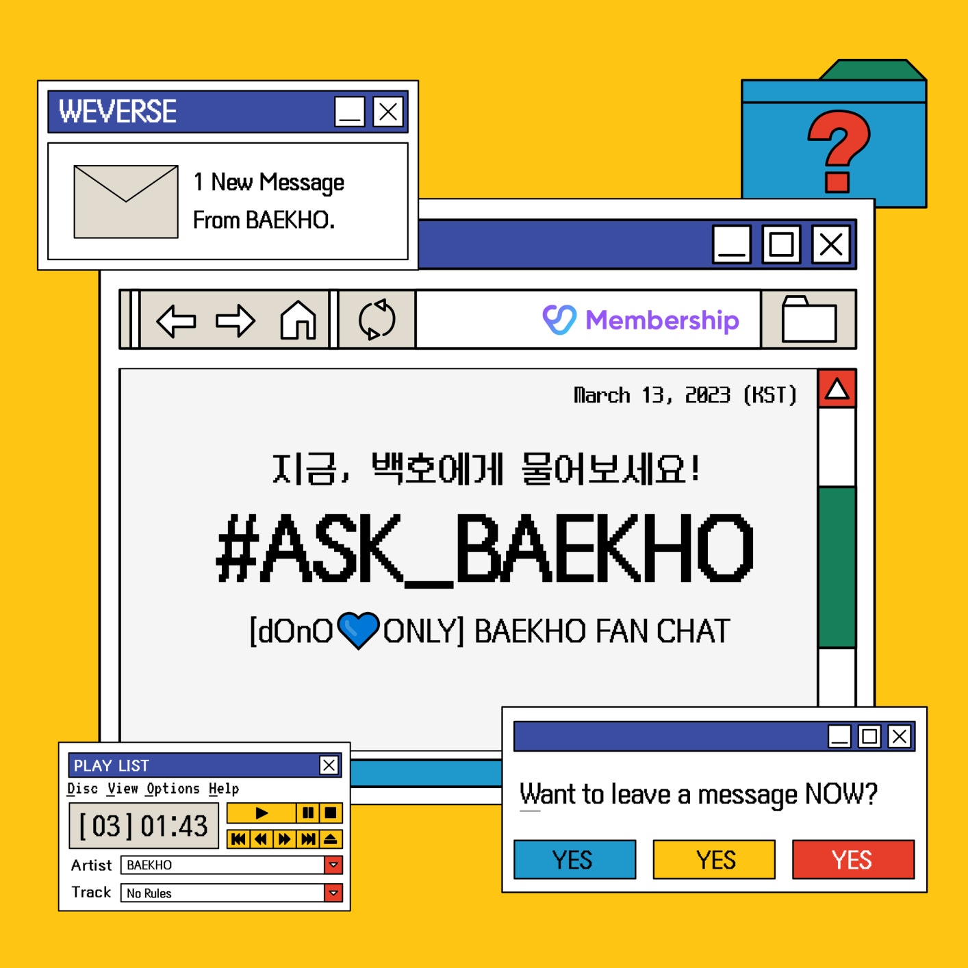 Weverse BAEKHO(KANG DONG HO) Image - [Ended Events][#ASK_BAEKHO] 백호(BAEKHO) FAN CHAT - For 'dOnO ...