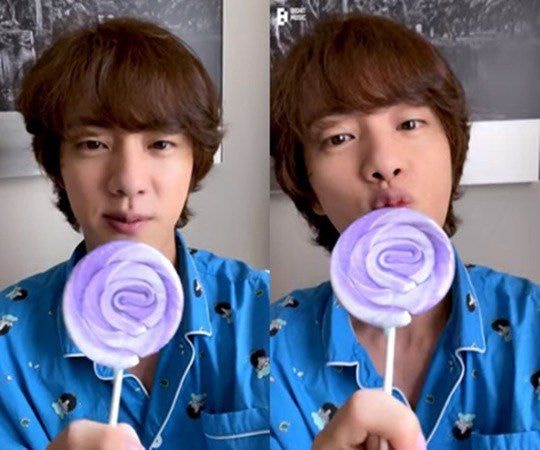 BTS Community Post - Jin from BTS on White Day. Unexpected congratulations. "I came to give you ...