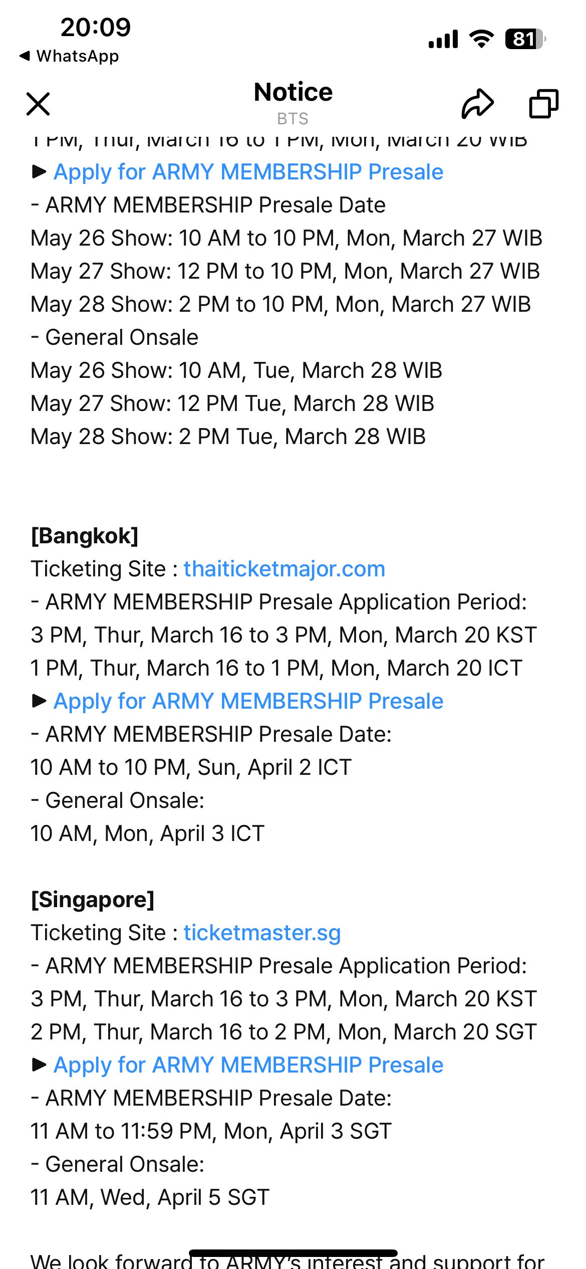 BTS Community Post - i felt butterflies in my stomach 🥶 hope i could secure my tickets. All the ...